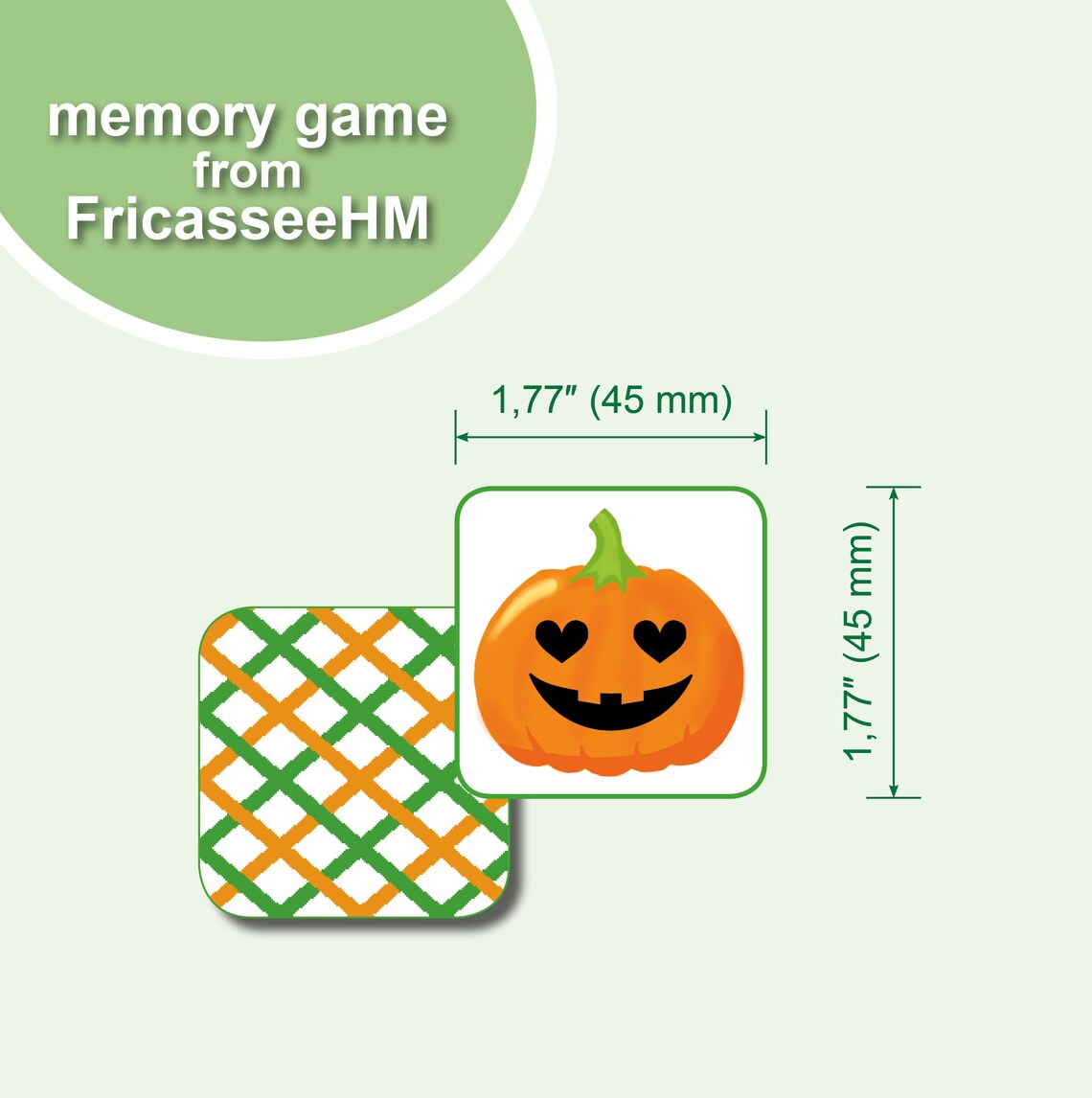 Pumpkin Memory Game for Toddler and Adults for Halloween Party ...