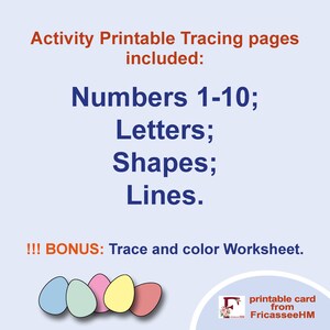 Easter Eggs Kids Book. Tracing Printable Worksheets for Preschool ...