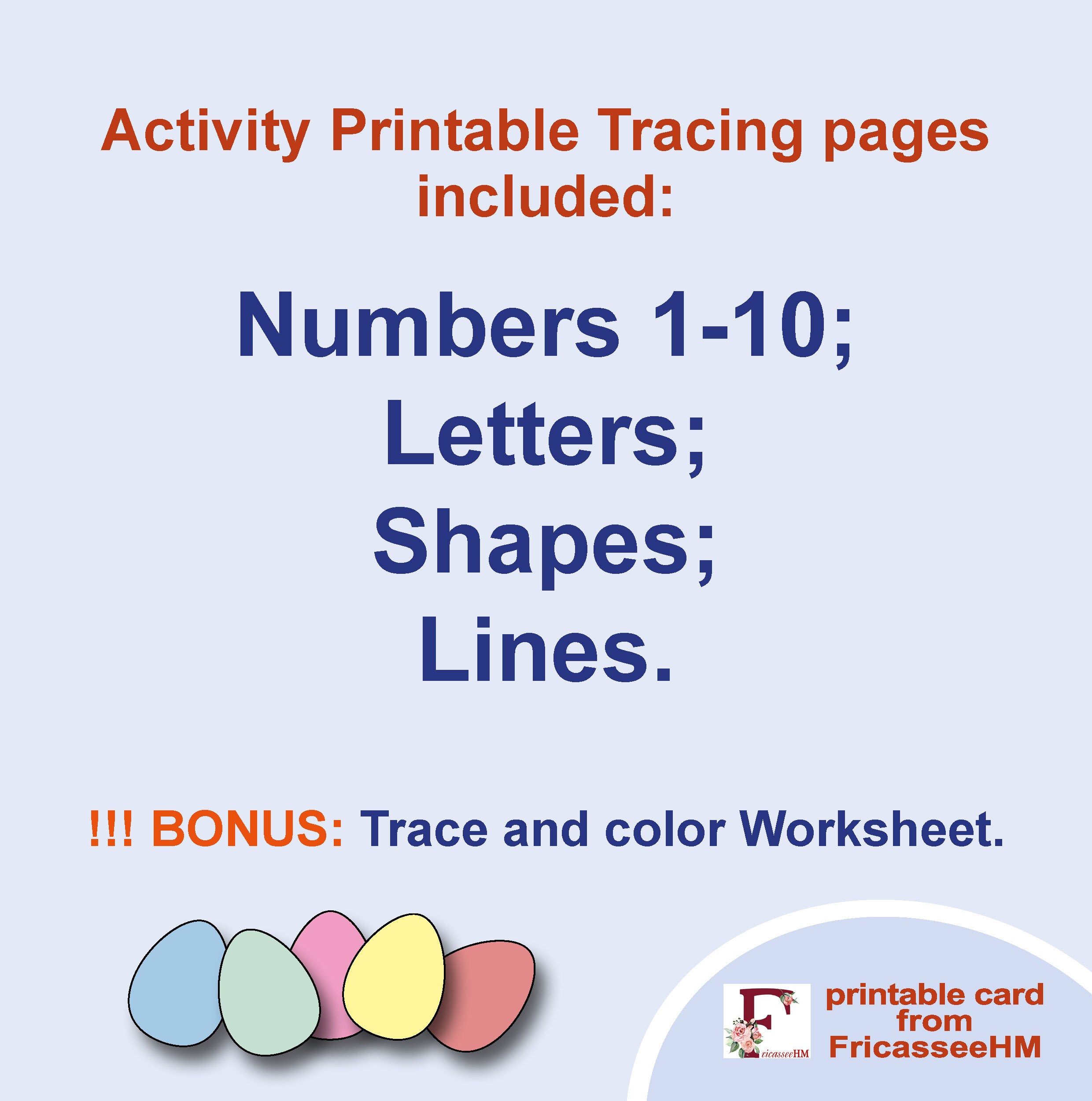 Easter Eggs Kids Book. Tracing Printable Worksheets for Preschool ...