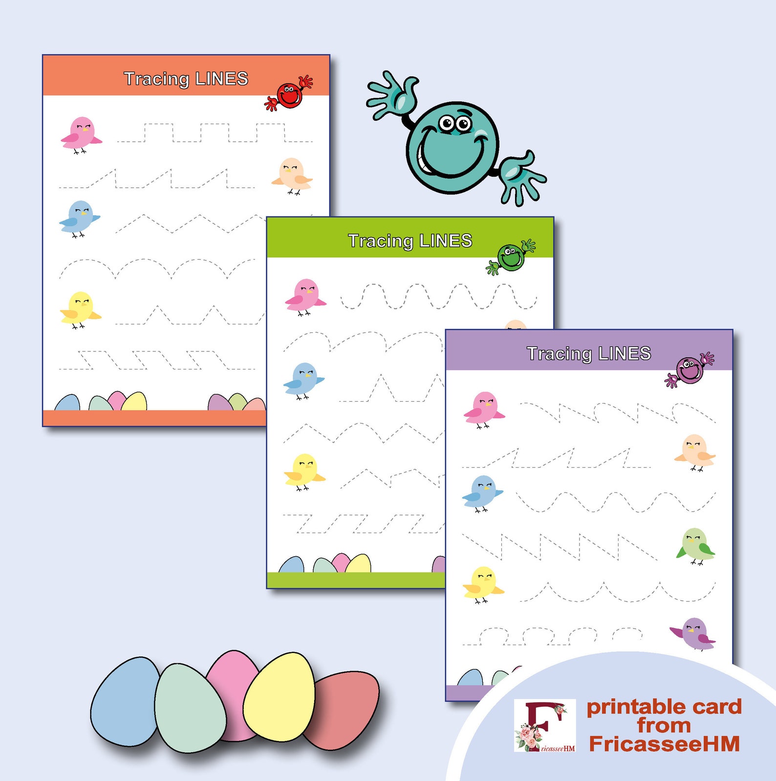 Easter Eggs Kids Book. Tracing Printable Worksheets for Preschool ...