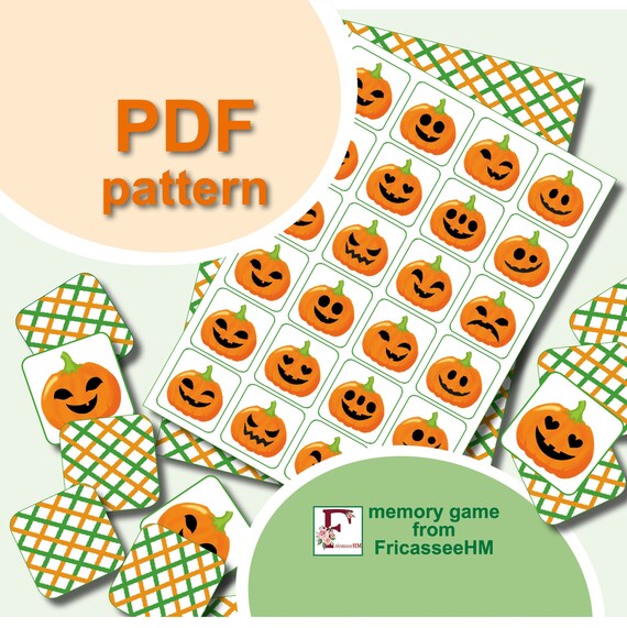 Pumpkin Memory Game for Toddler and Adults for Halloween - Etsy