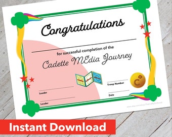 Girl Scout Leader Appreciation Certificate Printable PDF - Etsy