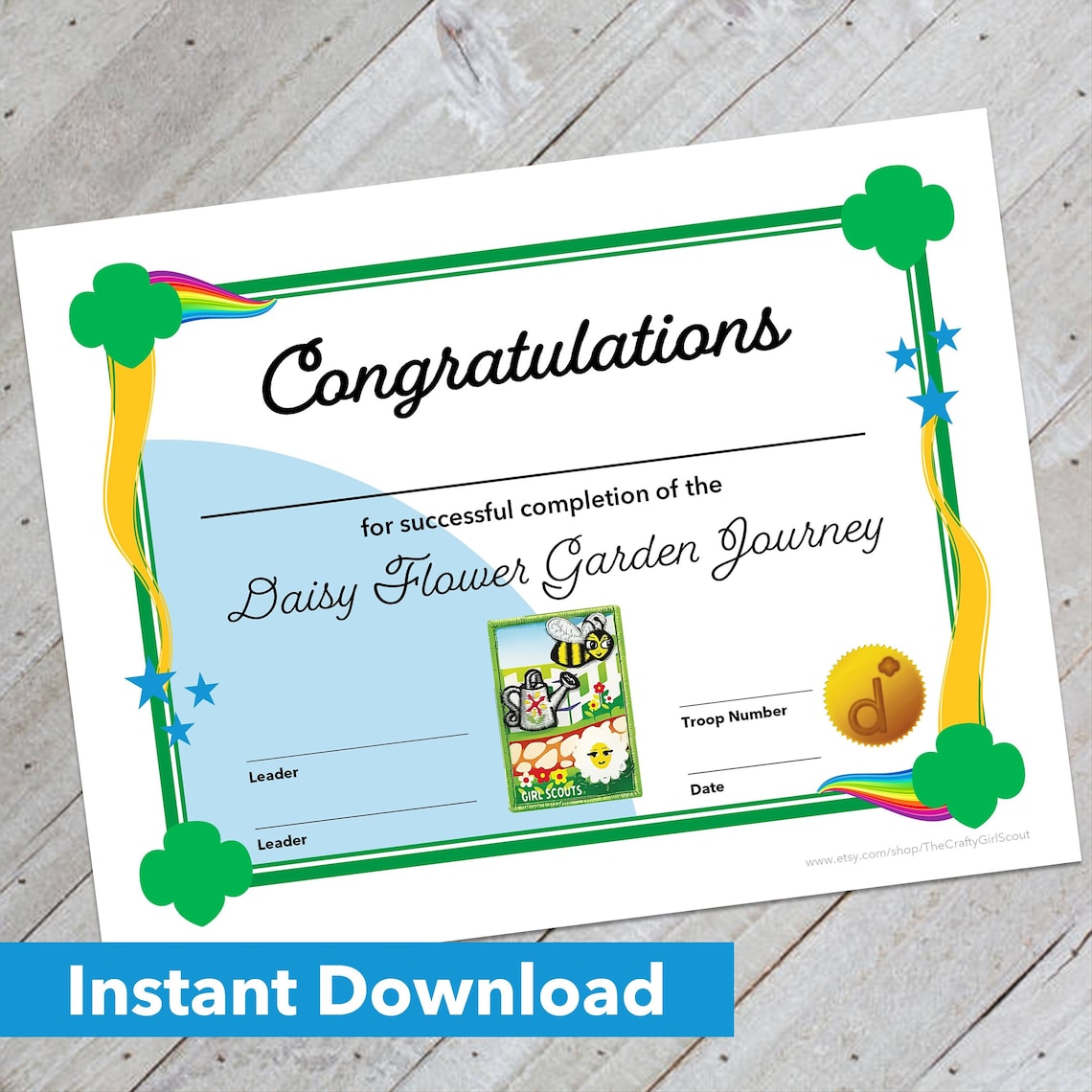 Girl Scout Daisy Welcome to the Daisy Flower Garden Journey Certificate ...