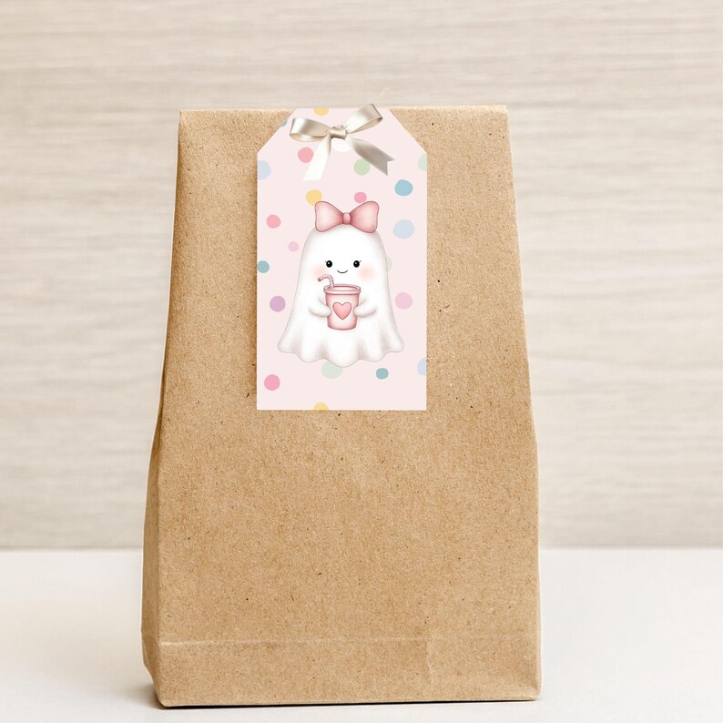 Printable Cute Ghost Gift Tags: Pastel Ghost Thank You Tags Halloween ...