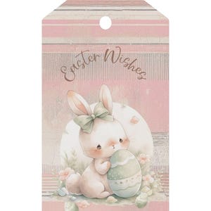Printable Easter Gift Tags Cute Bunny Easter Basket Labels Party Favor ...