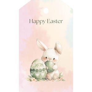 Printable Easter Gift Tags Cute Bunny Easter Basket Labels Party Favor ...