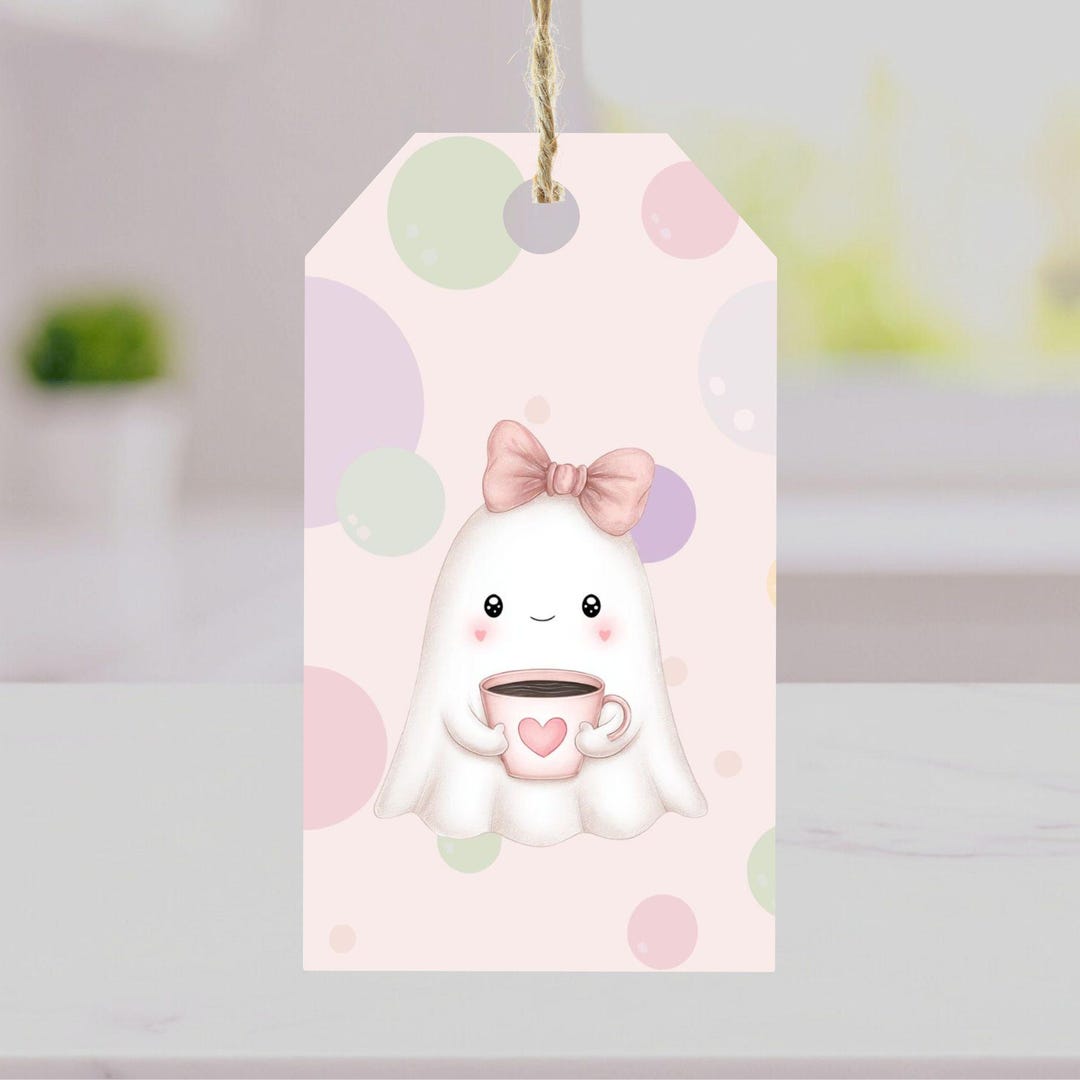 Printable Cute Ghost Gift Tags: Halloween Party Favors (PDF/PNG) - Etsy UK
