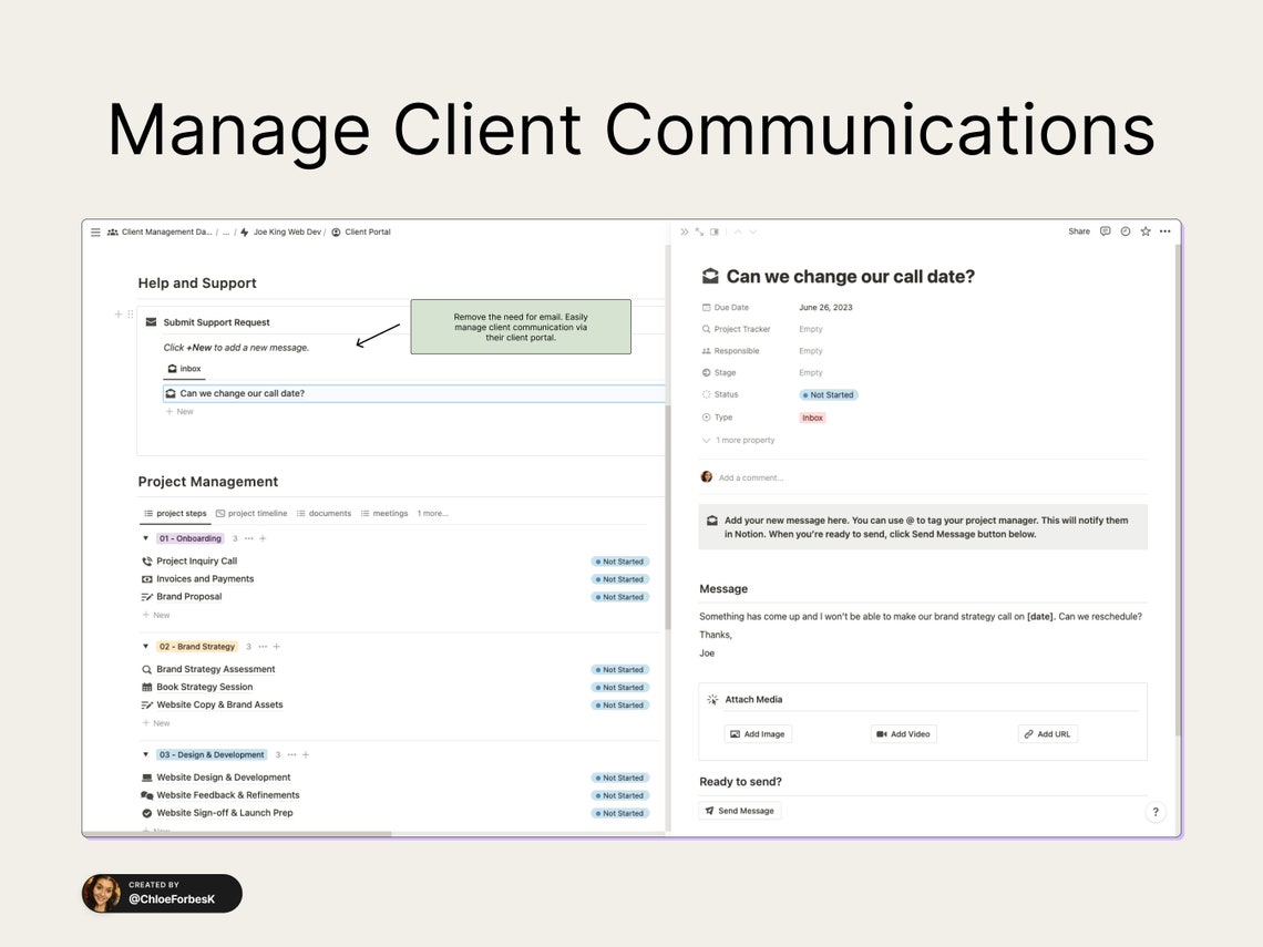Notion Client Management Template - Etsy