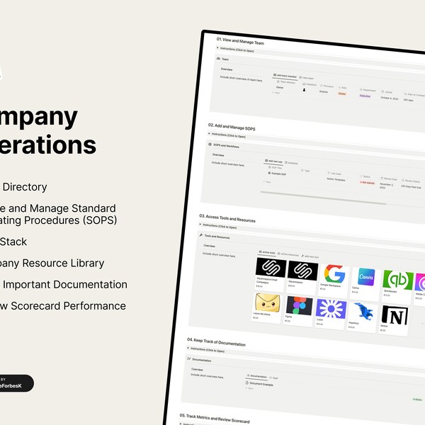 Notion Operations Template - Etsy