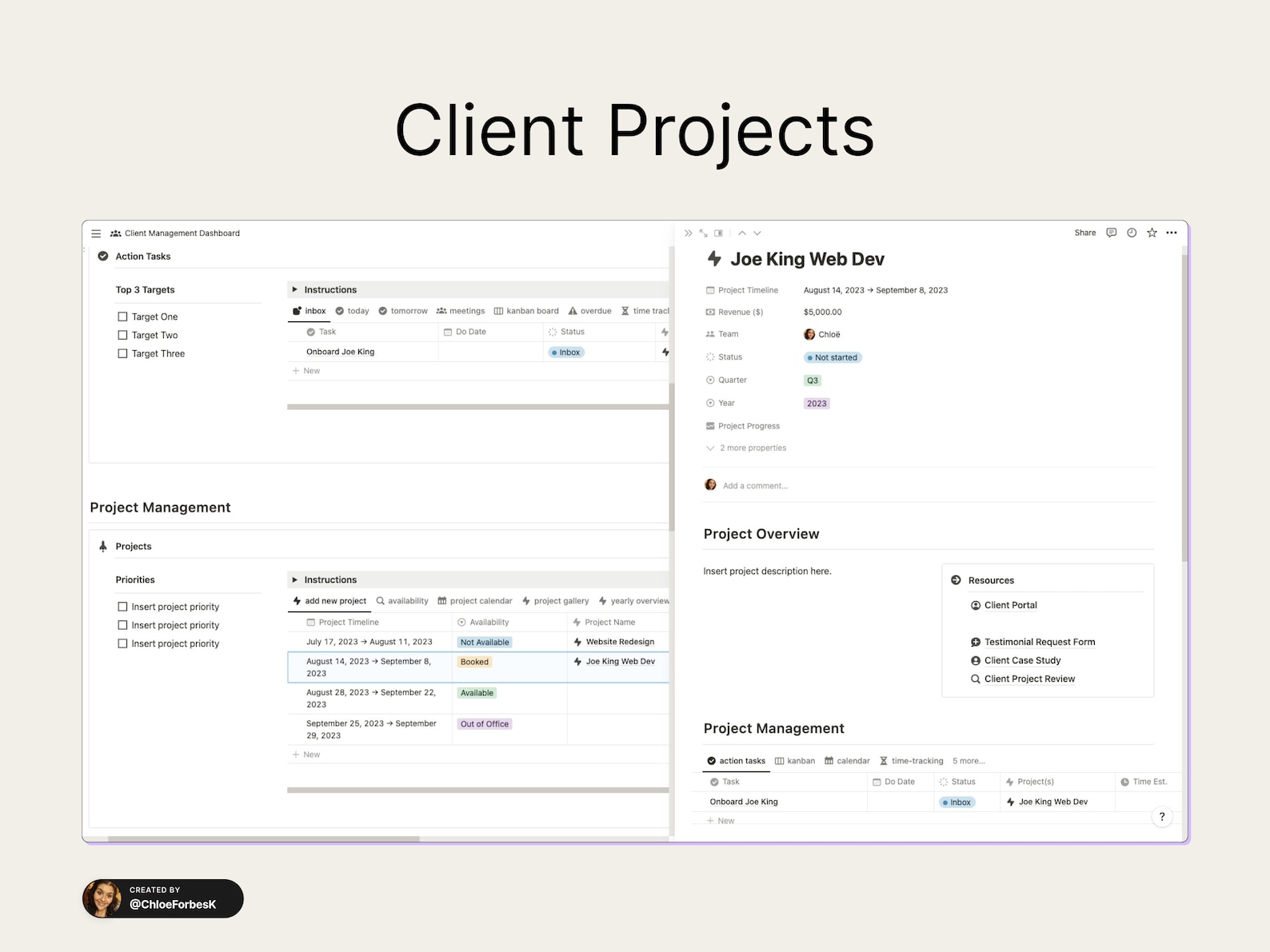 Notion Client Management Template - Etsy