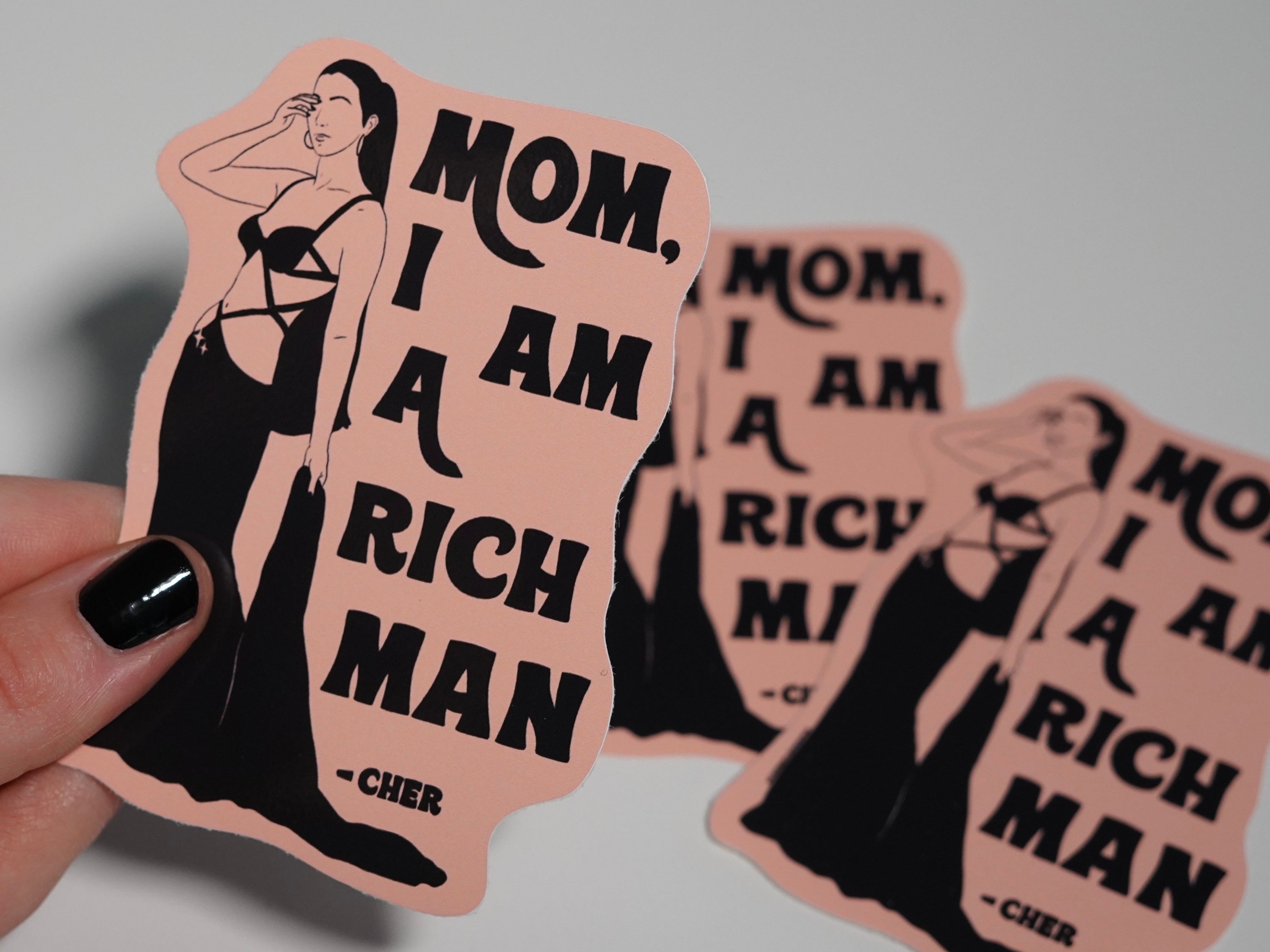 Cher Sticker / Mom I Am a Rich Man Feminist Vinyl Sticker Pop - Etsy UK