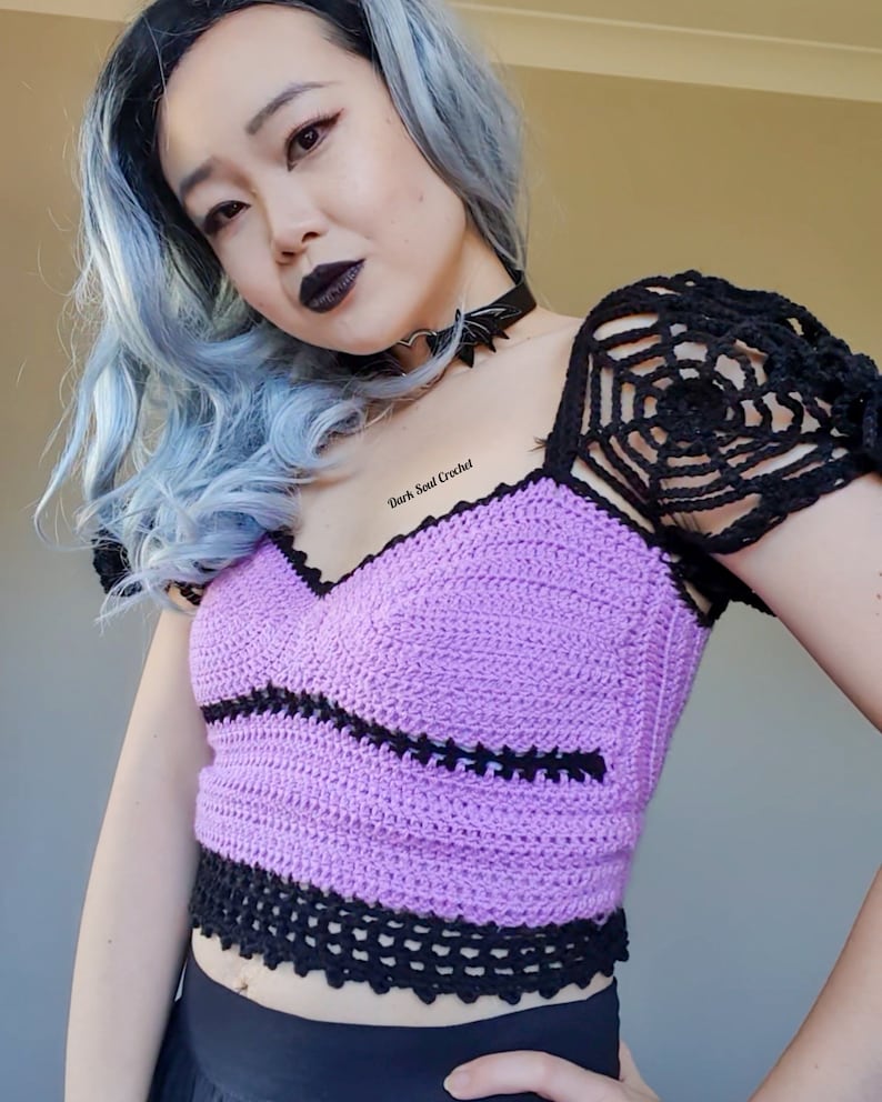 CROCHET PATTERN Gothic Princess Crochet Top / Spiderweb Gothic - Etsy