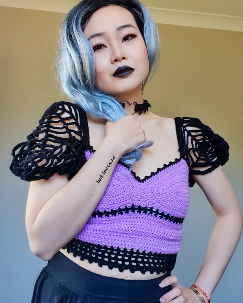 CROCHET PATTERN Gothic Princess Crochet Top / Spiderweb Gothic - Etsy