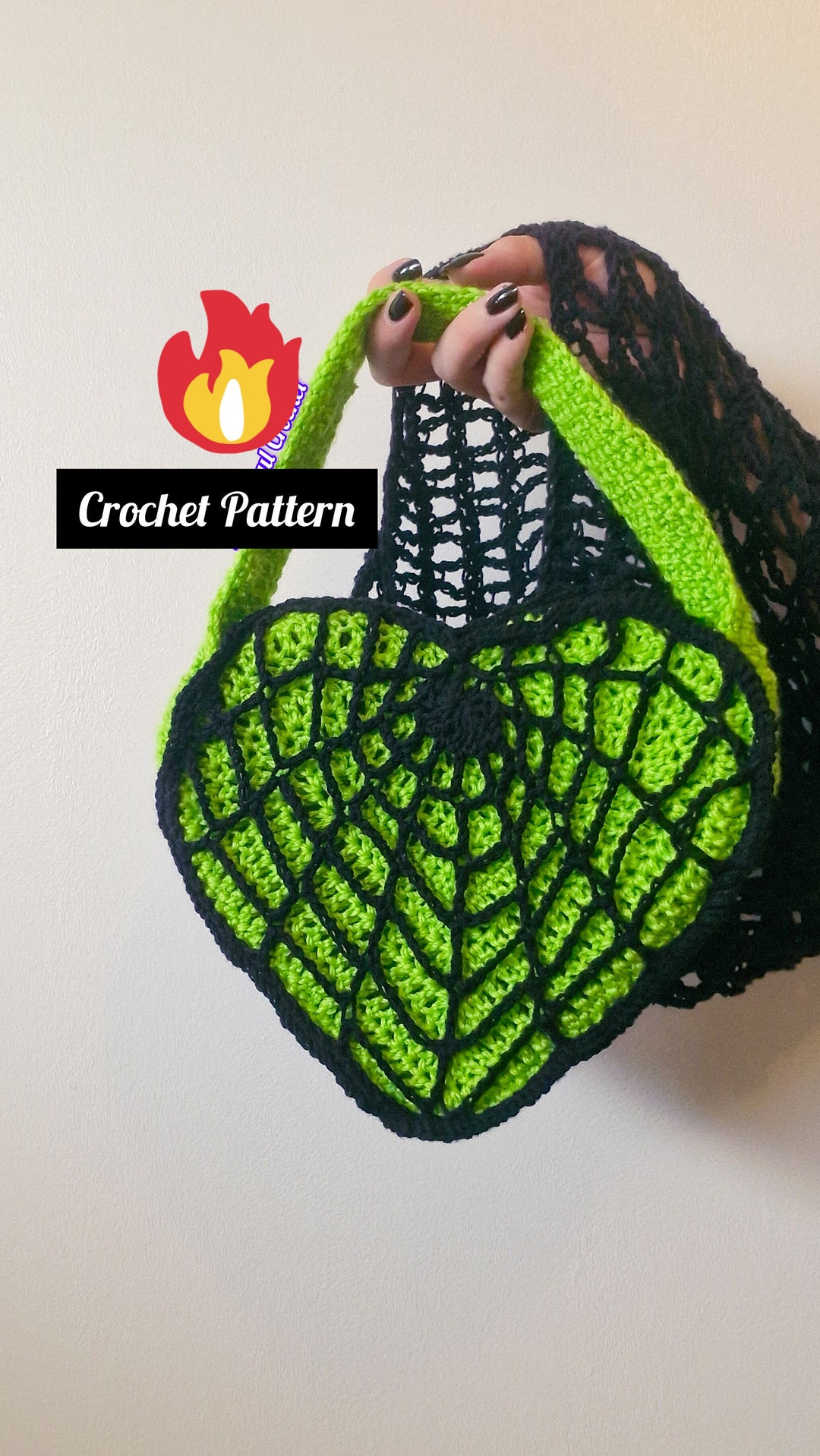 CROCHET PATTERN Crochet Spiderweb Bag/stuck in Your Web Bag / Heart ...
