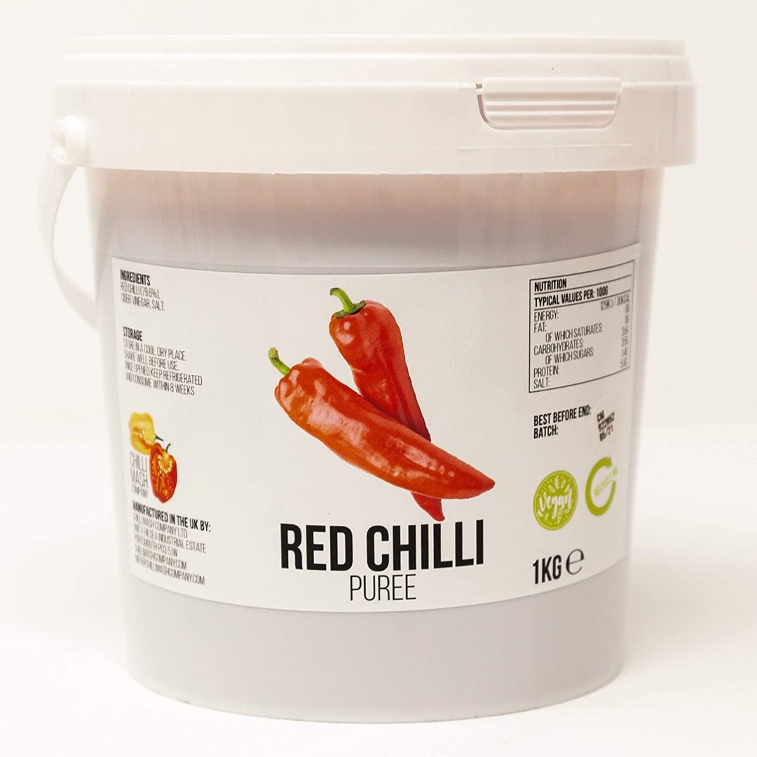 Red Chilli Puree | Chilli Mash Company | 1kg | Mild to Medium Chilli ...