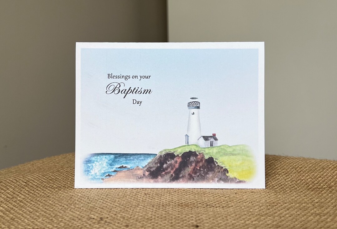 Baptism Blessings for Adults-lighthouse-greeting Card-100% Recycled ...