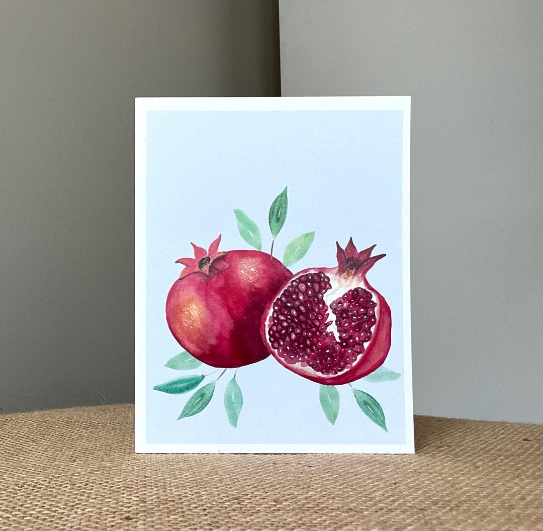 Pomegranate Greeting Card-made From 100% Recycled Paper-eco Friendly ...