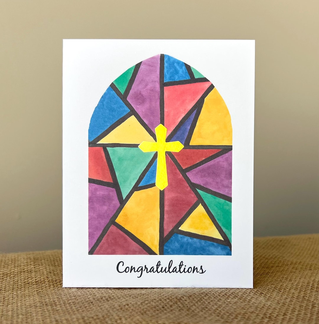 Congratulations Card-foil Cross-100% Recycled Paper-eco-friendly ...