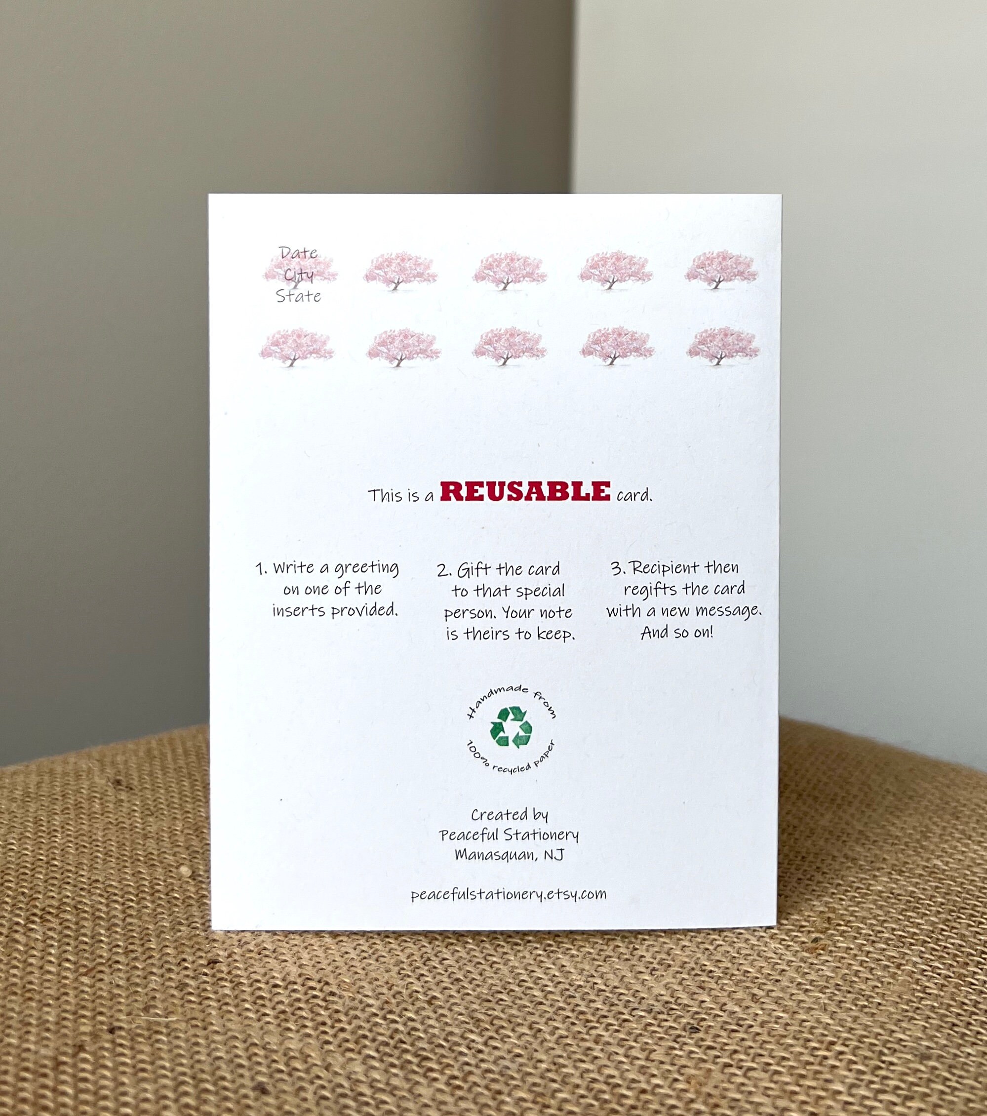 REUSABLE Birthday Card-100% Recycled Paper-eco-friendly-handmade ...