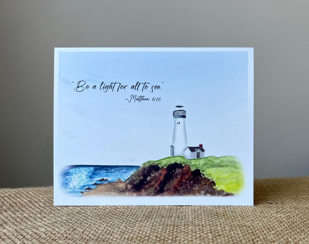 Baptism Card-blessings for Adults-be A Light for All to See-lighthouse ...