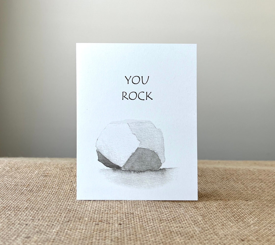 Congratulations-“you Rock”-funny-greeting Card -100% Recycled Paper ...