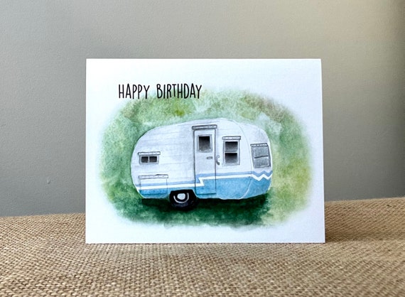 Happy Birthday-rv-camper-greeting Card-100% Recycled - Etsy