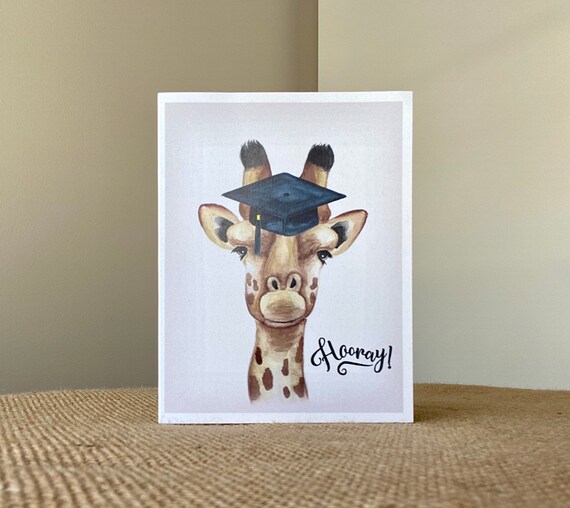 Graduation Card-hooray Giraffe-funny-100% Recycled Paper - Etsy