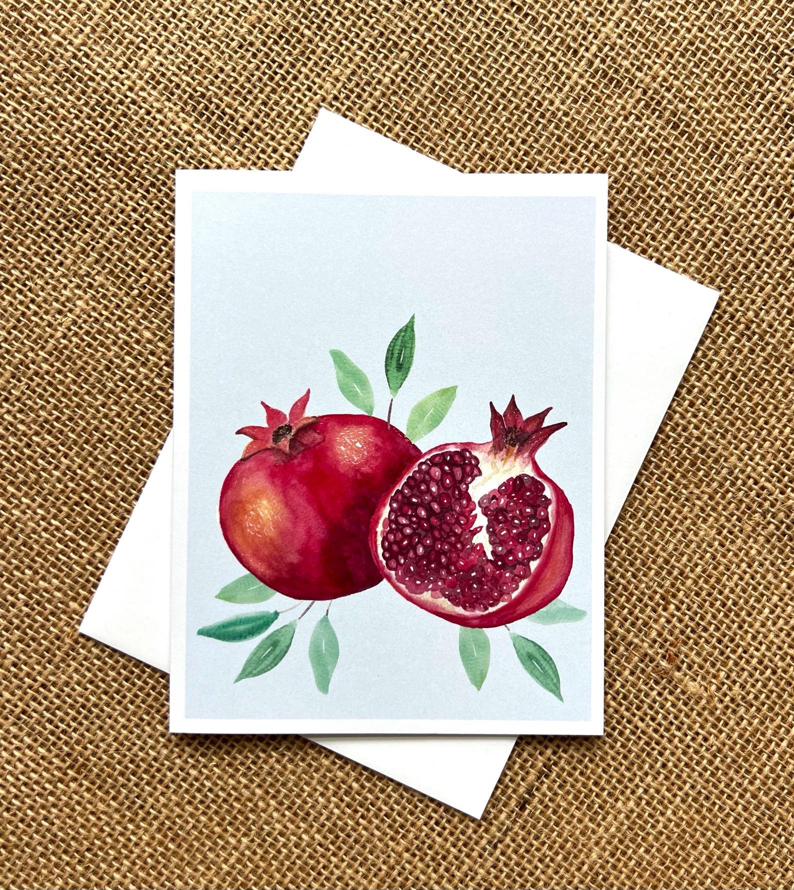 Pomegranate Greeting Card-made From 100% Recycled Paper-eco Friendly ...