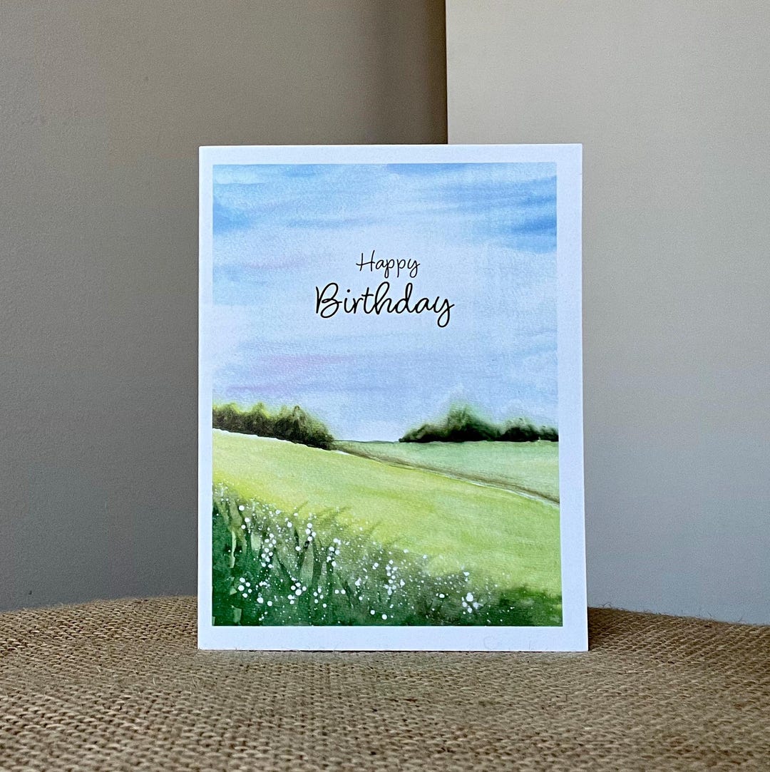 Birthday-peaceful Landscape-greeting Card-eco-friendly-handmade ...