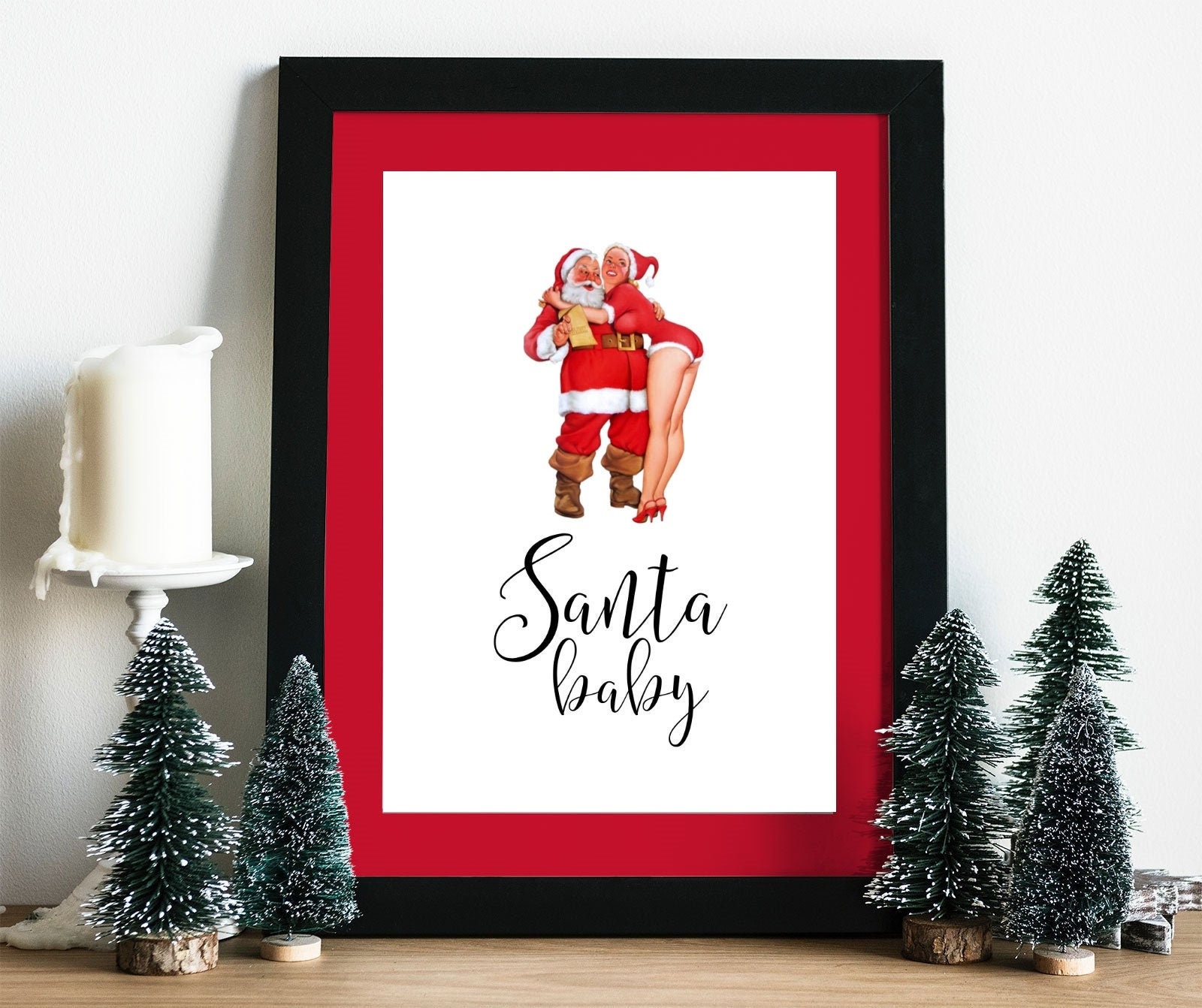 A4 Art Printable, Santa Baby, Printable Art, Digital Print, Christmas ...