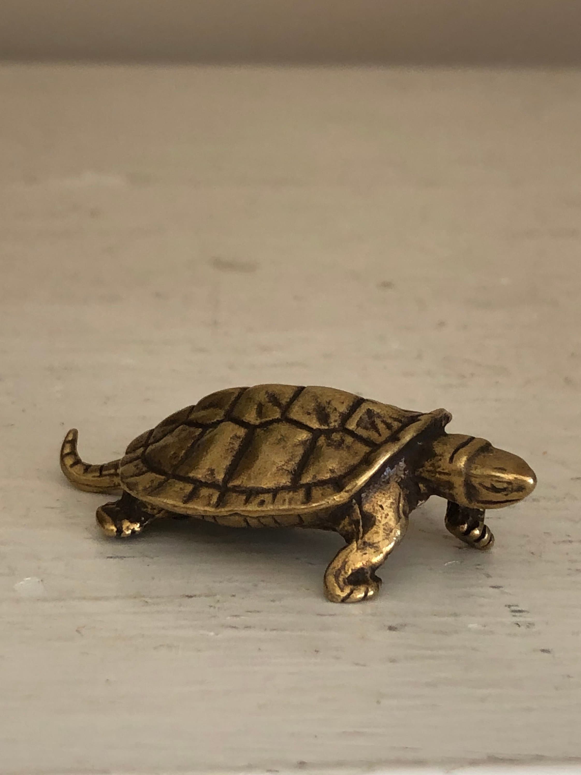 Brass Turtle Brass Tortoise Miniature Brass Turtle - Etsy