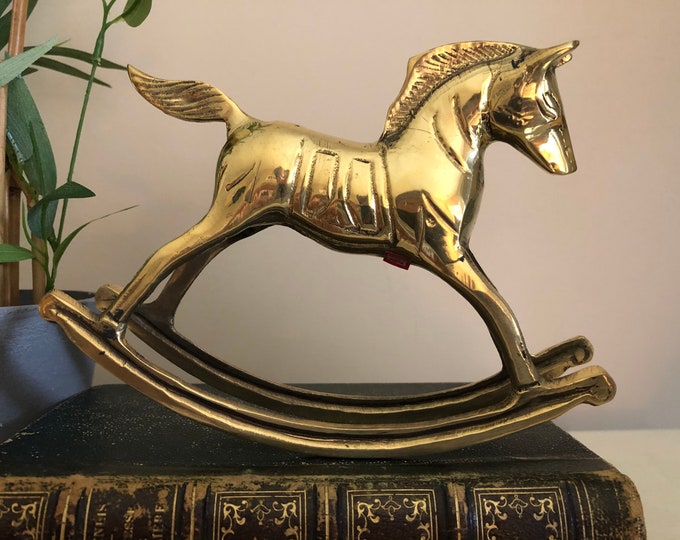 Large Brass Rocking Horse | Brass Horse | Nursery Decor - Etsy