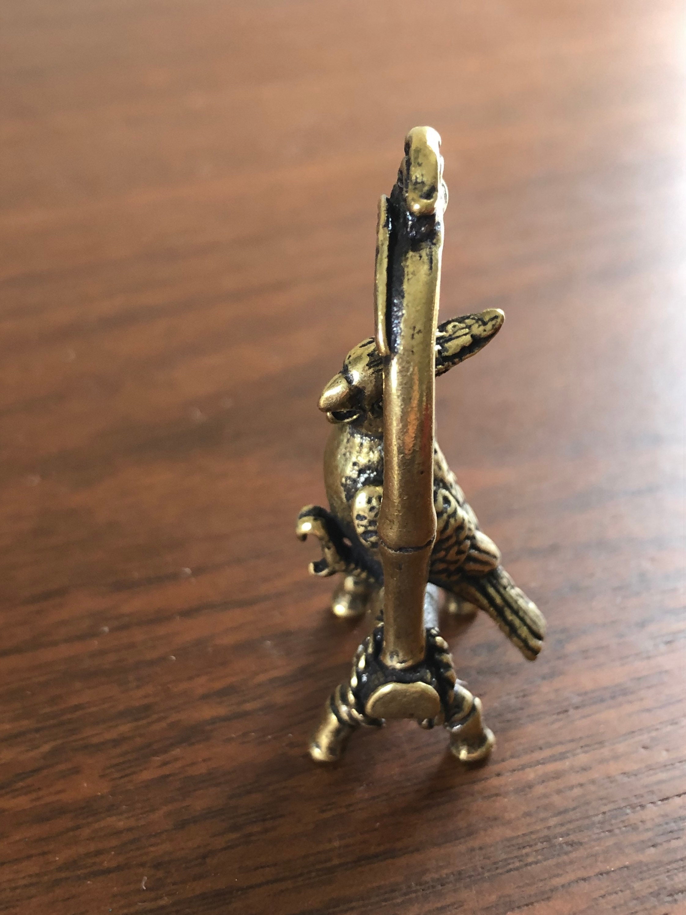 Miniature Brass Parrot on Perch Brass Cockatoo Brass Bird | Etsy