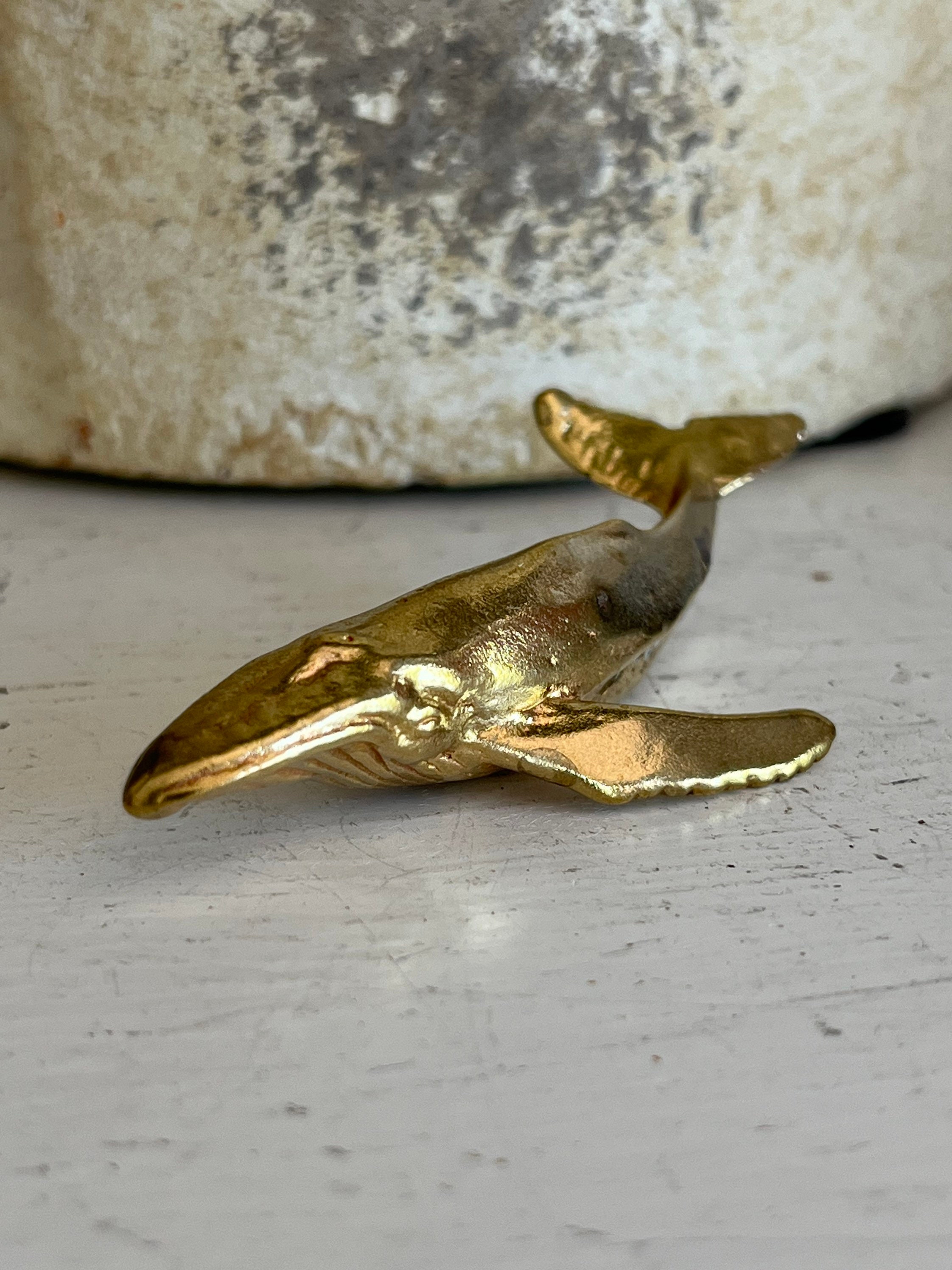 Brass Humpback Whale Miniature Blue Whale Nautical - Etsy