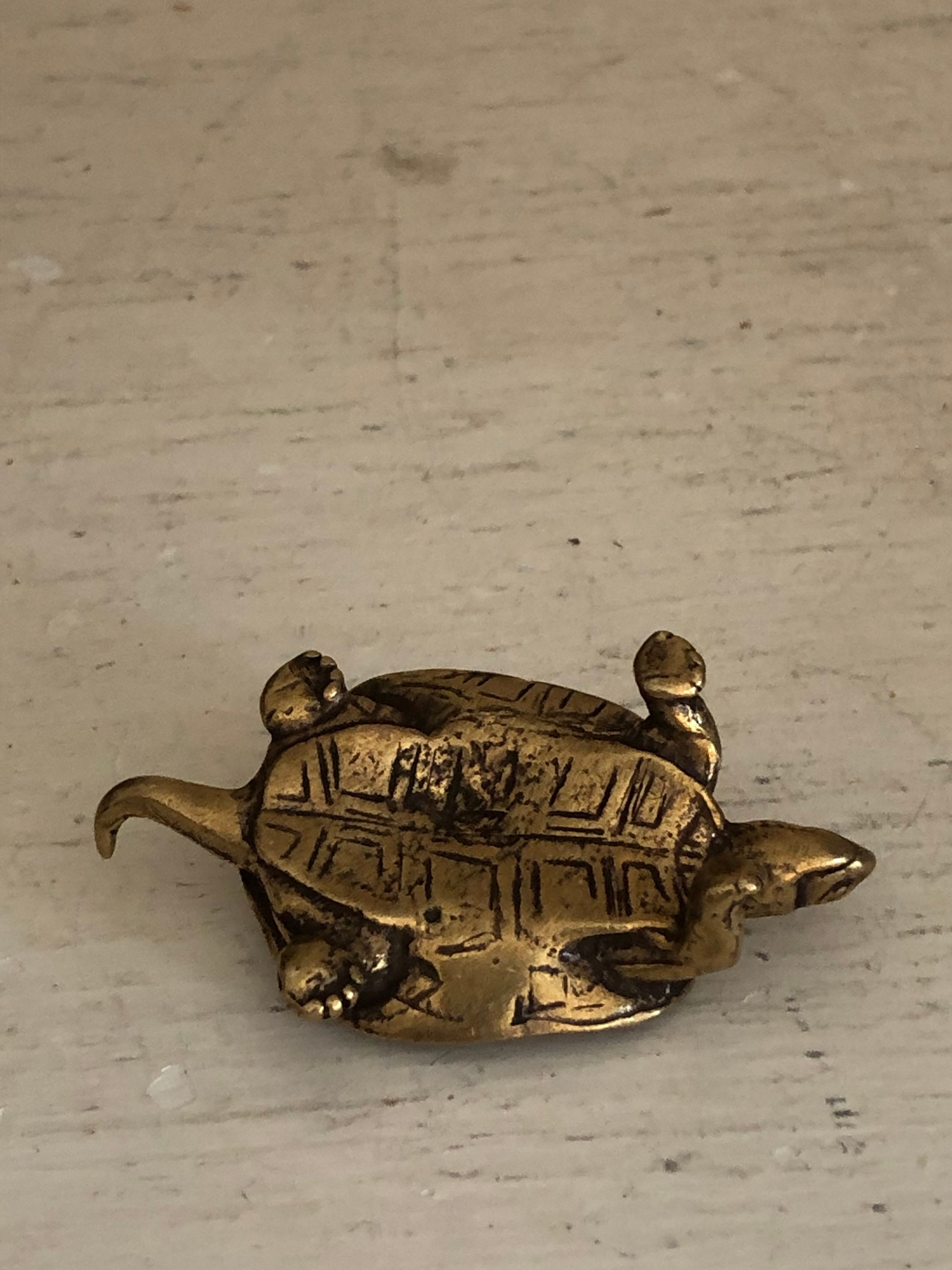 Brass Turtle Brass Tortoise Miniature Brass Turtle - Etsy