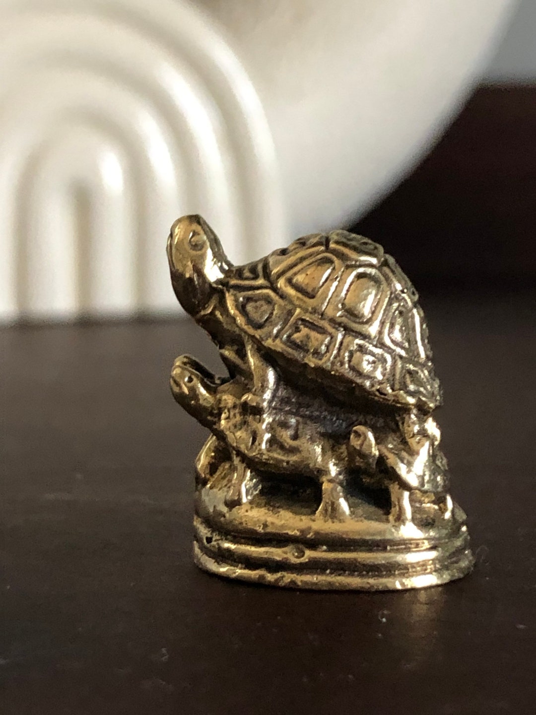 Brass Turtle Turtle Mom and Babies Miniature Brass Turtle Family Shadow ...