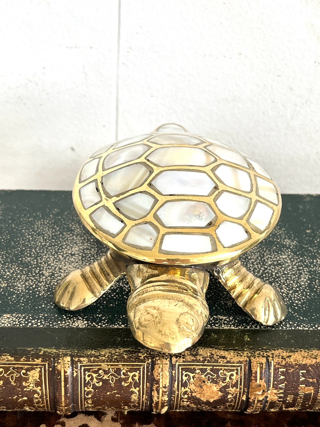 Turtle Box, Brass and Mother of Pearl (second)| Turtle Ring Box ...