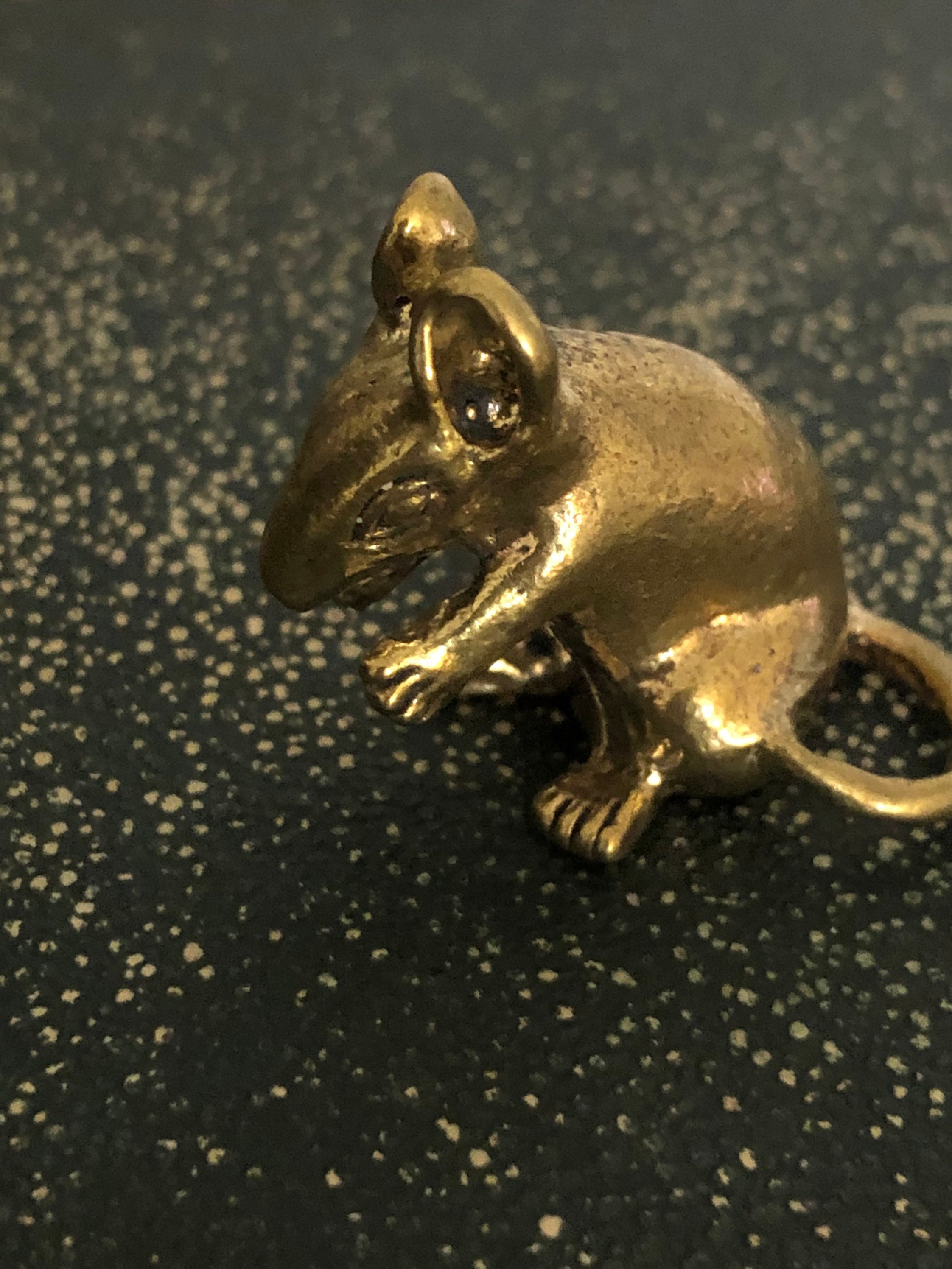 Miniature Brass Mouse Shadow Box Mouse Brass Rat | Etsy