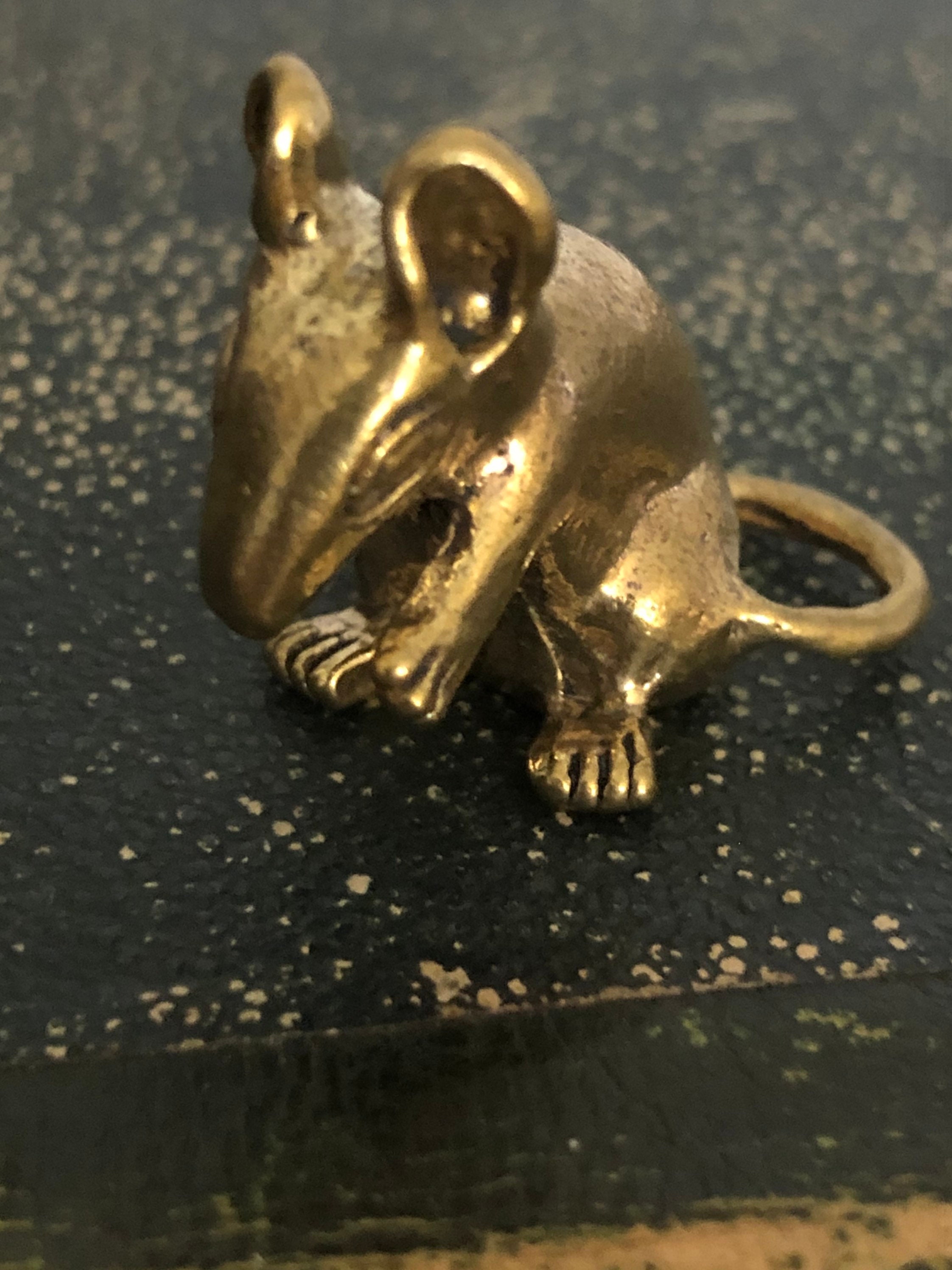 Miniature Brass Mouse Shadow Box Mouse Brass Rat | Etsy