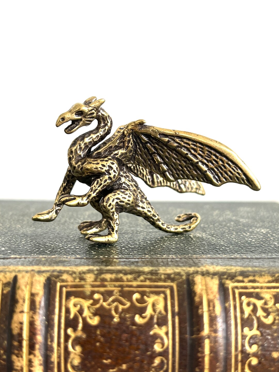 Miniature Brass Dragon | Shadow Box Dragon - Etsy