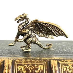 Miniature Brass Dragon | Shadow Box Dragon - Etsy