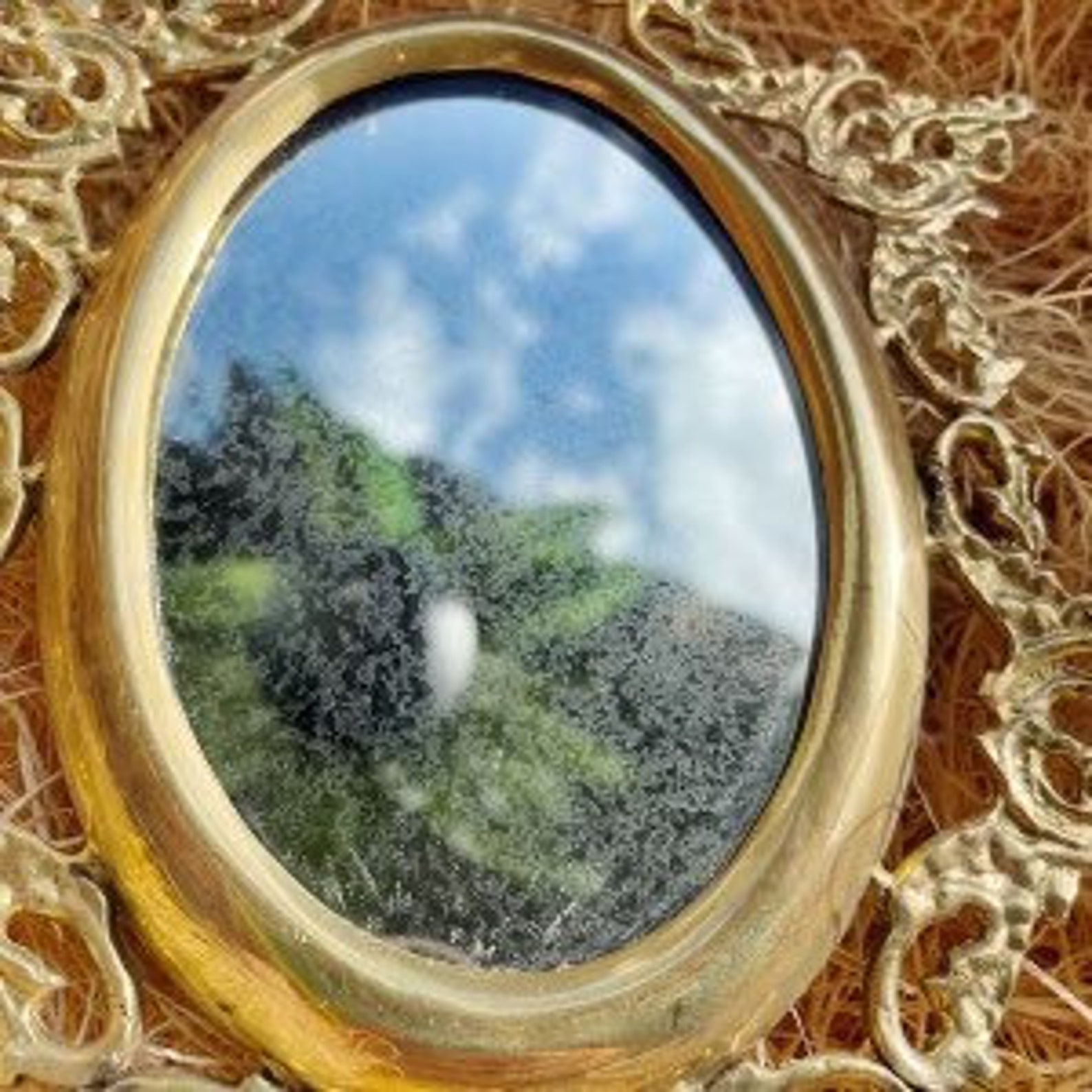Brass Mirror Vintage Small Brass Wall Mirror - Etsy