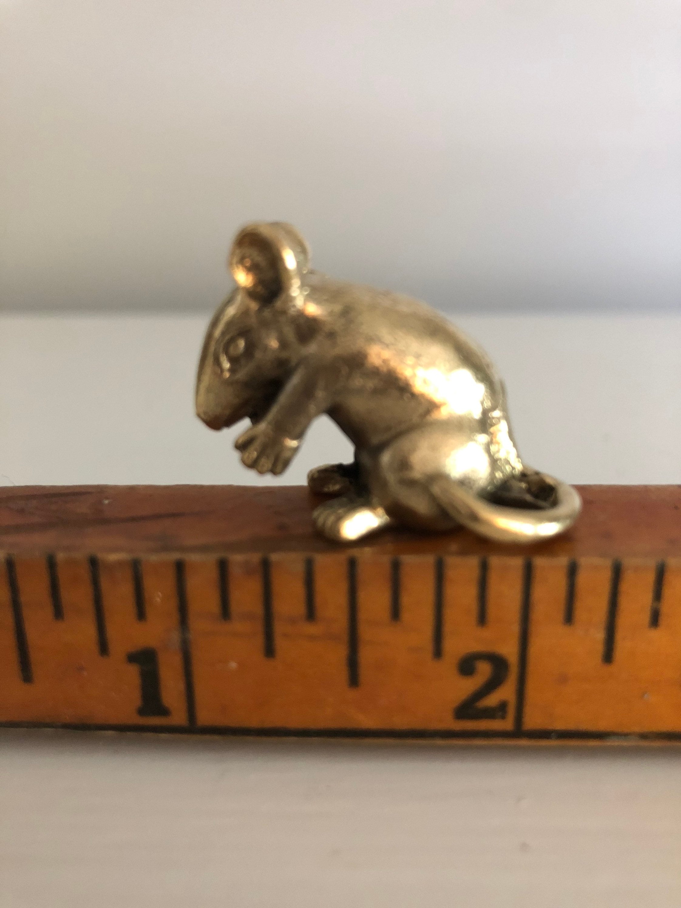 Miniature Brass Mouse Shadow Box Mouse Brass Rat | Etsy