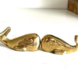 Vintage Brass Whale | Whale Chart Weight | Miniature Brass Whale - Etsy