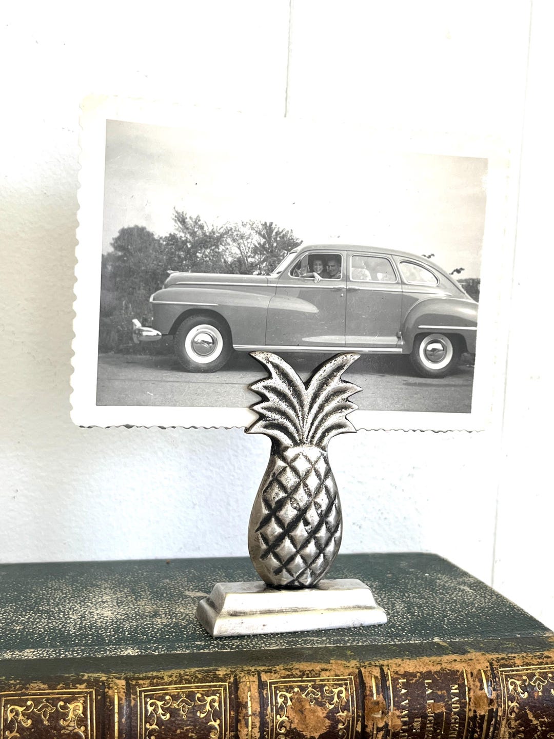 Vintage Nickel Plated Pineapple Photo Holder, Wedding Table Decor ...