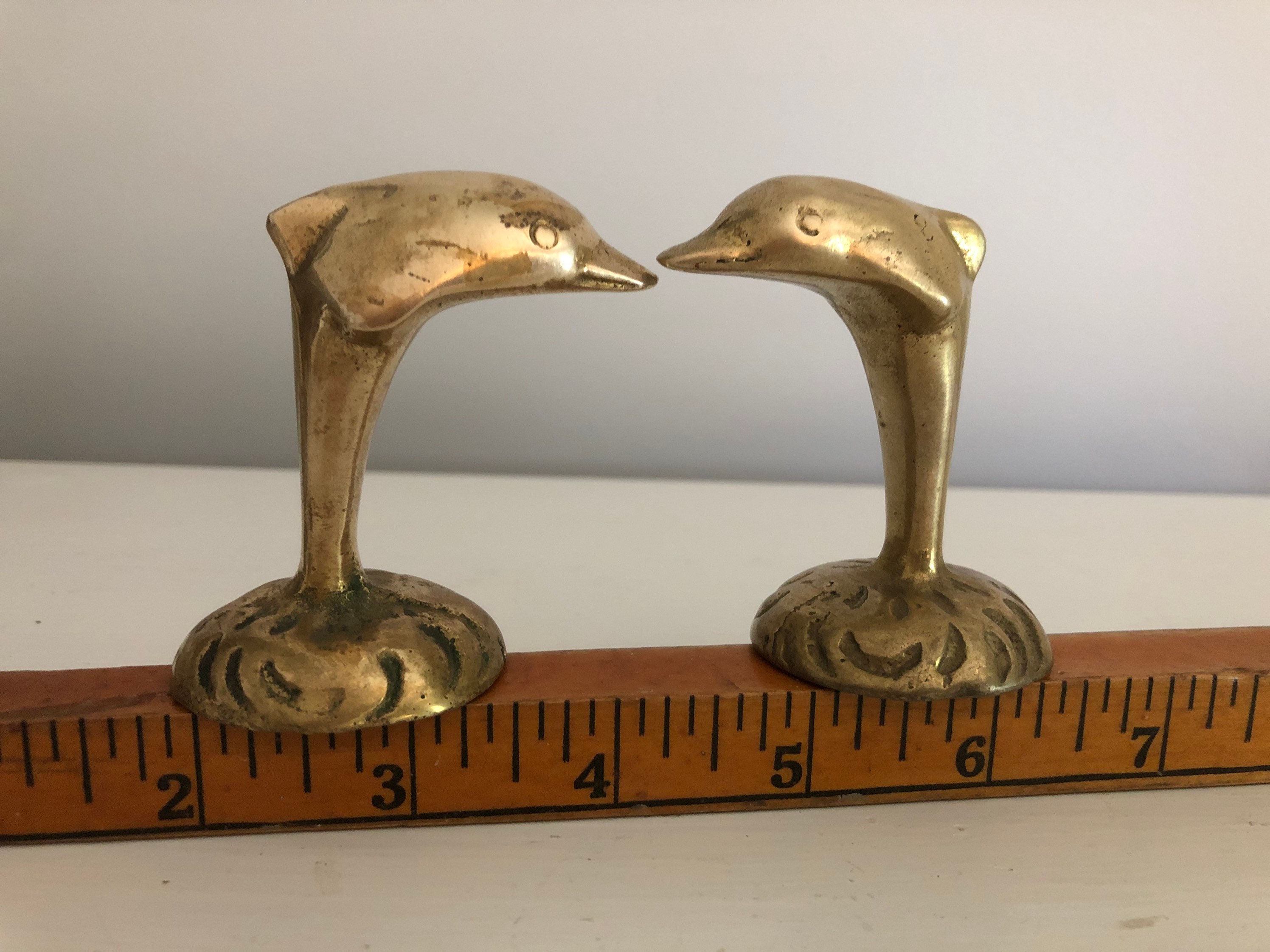 Brass Dolphins Pair Brass Porpoise Kissing Dolphins | Etsy