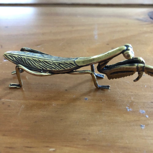 Brass Praying Mantis Miniature Miniature Brass Bug Brass | Etsy