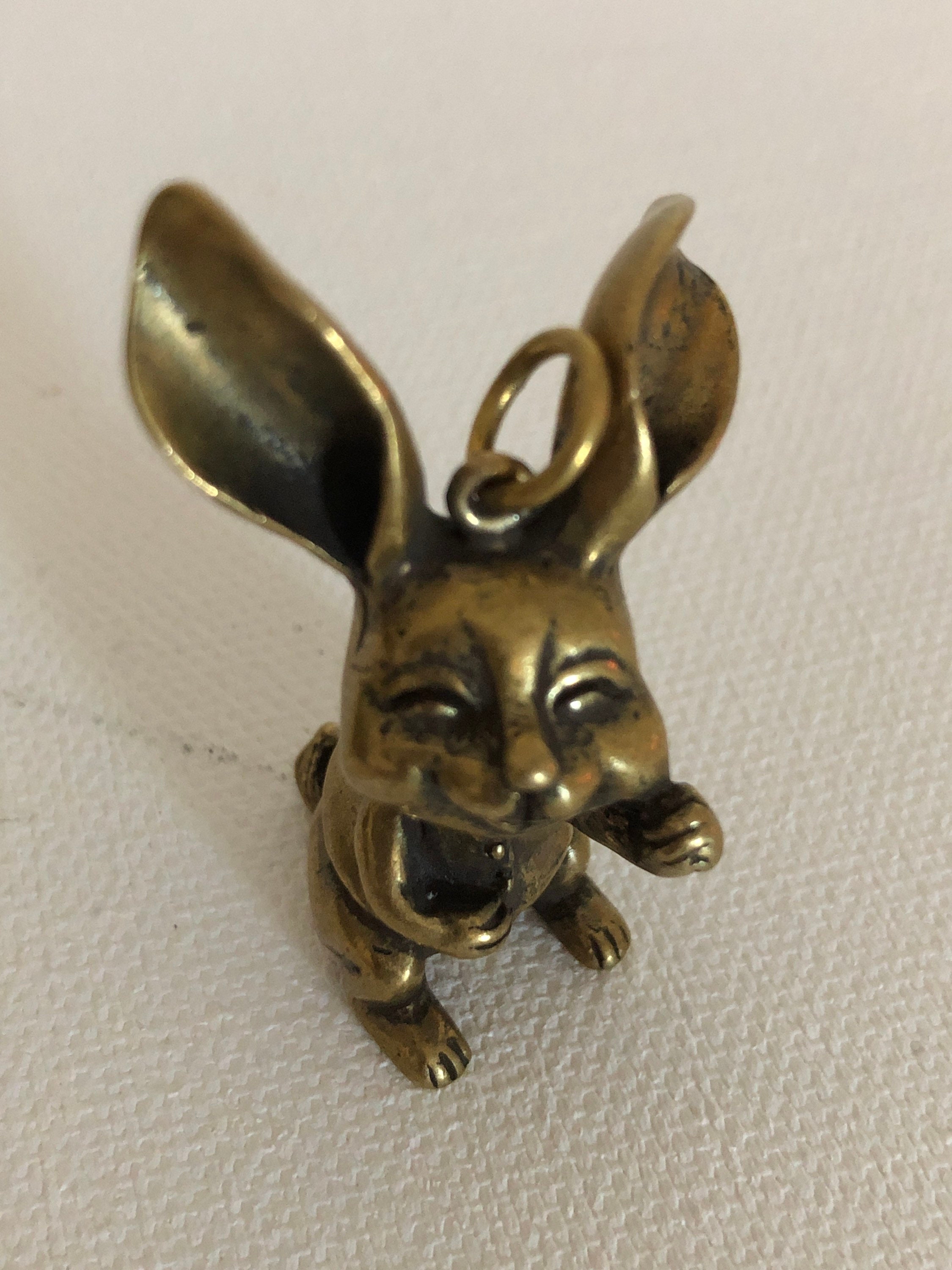 Small Brass Rabbit Pendant Brass Bunny Rabbit Easter - Etsy.de