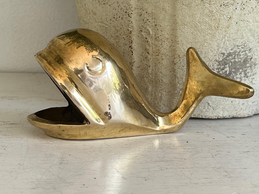 Vintage Brass Whale | Brass Whale Ashtray - Etsy