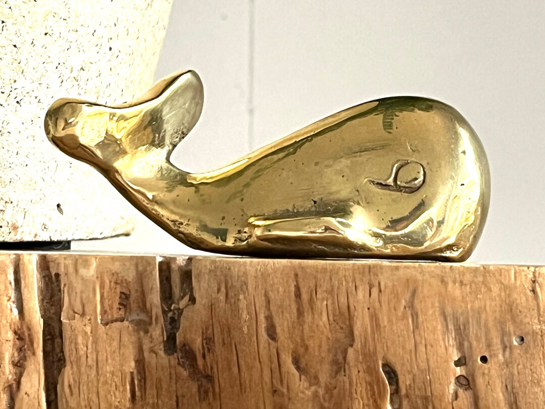 Vintage Brass Whale | Whale Chart Weight | Miniature Brass Whale - Etsy